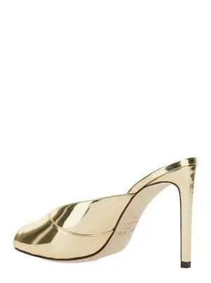 JIMMY CHOO Brigitte' Metallic Mule With Heart Neckline And Front Opening In Leather - Multicolor