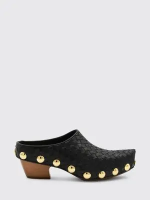 Bottega Veneta Gondola Woven Leather Mules With Studs - Black