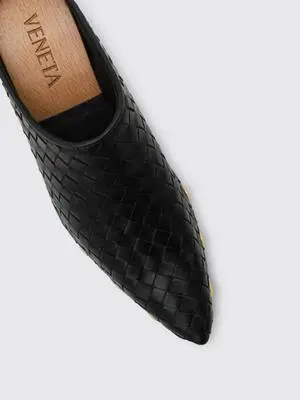 Bottega Veneta Gondola Woven Leather Mules - Black