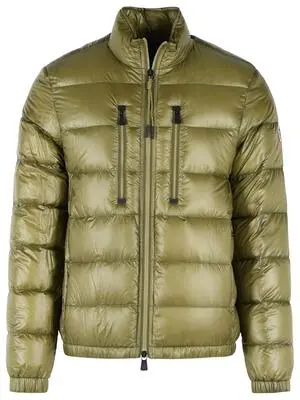 Moncler Foldable Short 'orres' Olive Polyamide Down Jacket - Green