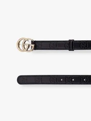 Gucci Leather Belt With Gg Logo
