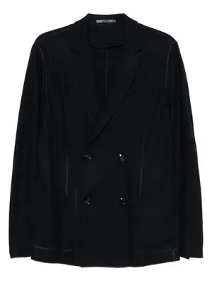 Giorgio Armani Cashmere Double-breasted Blazer Jacket - Multicolor