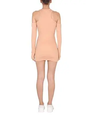 Off-White Asymmetric Mini Dress - Brown
