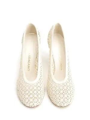 FERRAGAMO Macramé Pumps - White