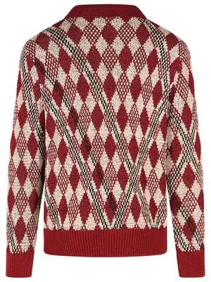 Dries Van Noten Macrame' Burgundy Viscose Blend Sweater