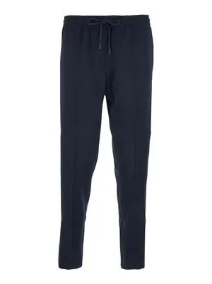 Gucci Blue Pants With Elastic Waist And Drawstring And Web Detail On The Side In Tech Fabric For - Multicolor