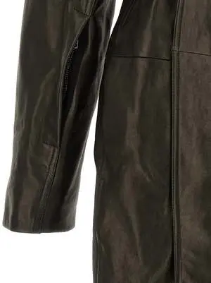 Rick Owens Dracucollar Belted Leather Coat