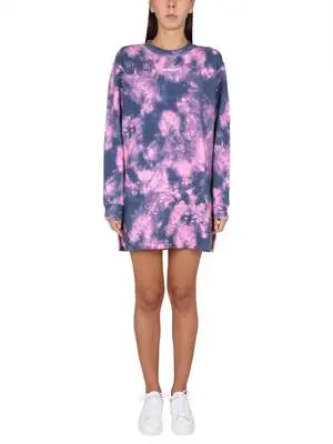Off-White Sweatshirt Dress - Pink