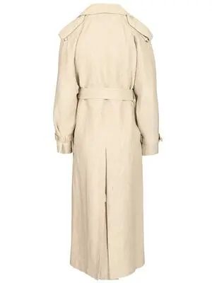 Max Mara Trench Double Breasted Coat - White