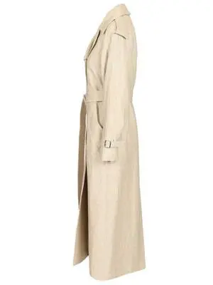 Max Mara Trench Double Breasted Coat - White