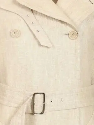Max Mara Trench Double Breasted Coat - White