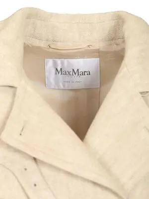 Max Mara Trench Double Breasted Coat - White