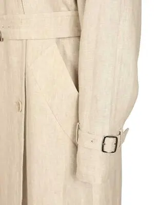 Max Mara Trench Double Breasted Coat - White