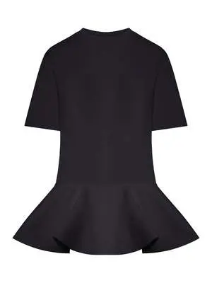 Alaïa Cotton Jersey T-shirt With Crinoline - Black