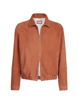 Brunello Cucinelli Brunello Cucinelli Men Suede Leather Jacket Multicolor