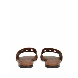 Dolce & Gabbana Leather Slides - Brown