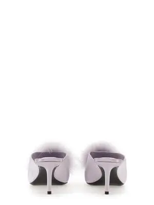 Saint Laurent Mule Mae In Satin Crepe - Purple