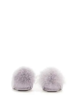 Saint Laurent Mule Mae In Satin Crepe - Purple