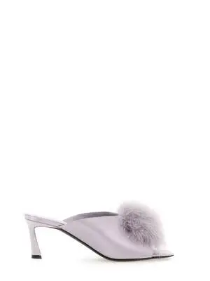 Saint Laurent SAINT LAURENT Mae Satin Crepe Mule Purple