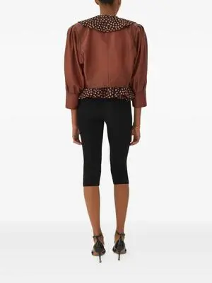 Chloé Cropped Collarless Jacket In Plongé Nappa Leather