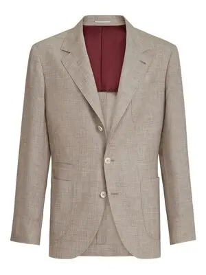 Brunello Cucinelli Linen And Silk Single-breasted Jacket - Multicolor