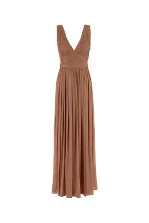 Costarellos Powder Georgette Anilia Long Dress - Pink