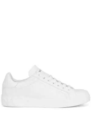 Dolce & Gabbana Portofino New' Low Top Sneakers With Contrasting Logo In Leather For - White