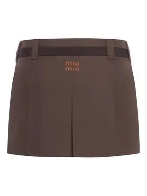 Miu Miu Gabardine Mini Skirt - Brown
