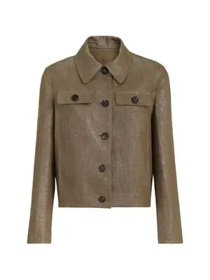 Brunello Cucinelli Linen Cropped Jacket - Multicolor