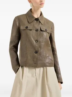 Brunello Cucinelli Linen Cropped Jacket