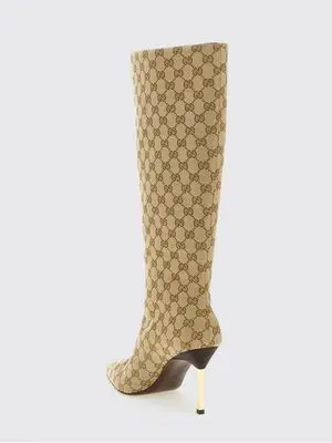 Gucci Bombshell Boots In Gg Jacquard Monogram Canvas