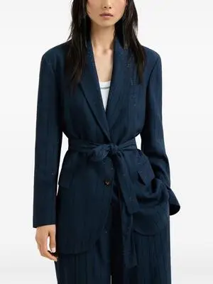 Brunello Cucinelli Belted Single-breasted Jacket - Multicolor