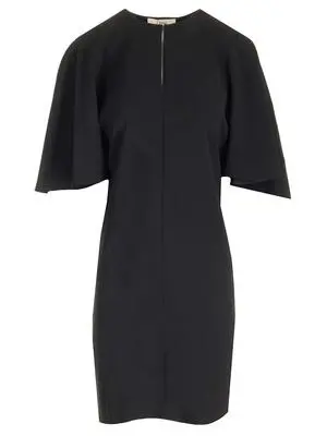 Chloé Cape Sleeves Mini Dress - Black