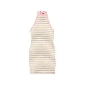 Amiri Halterneck Striped Mini Knit Dress