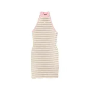 Amiri Halterneck Striped Mini Knit Dress - Pink