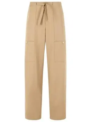 JIL SANDER Cereal' Beige Cotton Pants - Cream