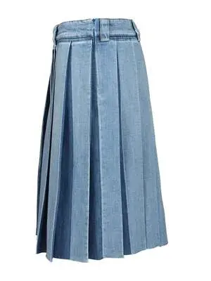 Miu Miu Pleated Denim Skirt