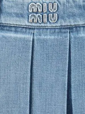 Miu Miu Pleated Denim Skirt