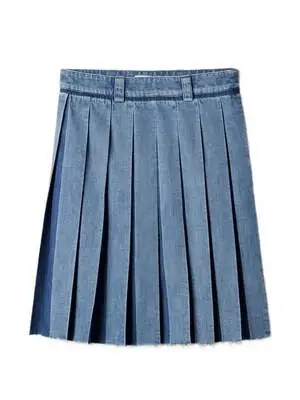 Miu Miu Pleated Denim Skirt