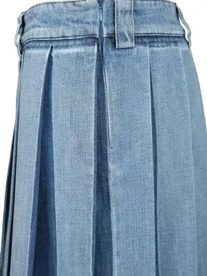 Miu Miu Pleated Denim Skirt - Blue
