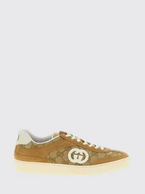 Gucci G75 Sneakers In Suede And Canvas With Gg Jacquard Monogram - Cream