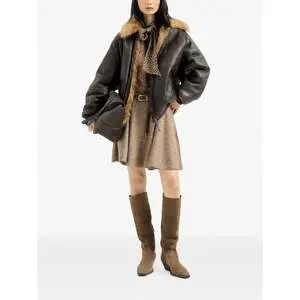 Brunello Cucinelli Shearling Bomber Jacket - Brown