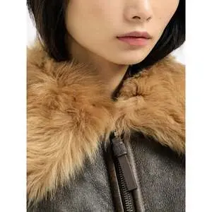 Brunello Cucinelli Shearling Bomber Jacket - Brown