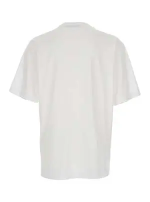Dolce & Gabbana Crew Neck T-shirt With Logo Embroidery On The Front In Cotton For - White