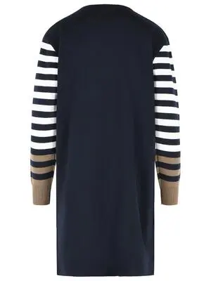 Max Mara Cotro 'velo' Dress In Navy Virgin Wool