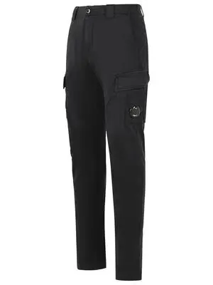C.P. COMPANY Cotton Blend Cargo Trousers - Black