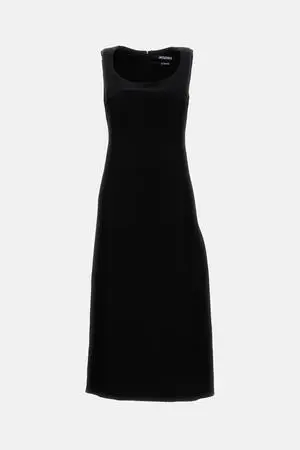 Jacquemus Linen Blend Apron Midi Dress - Multicolor