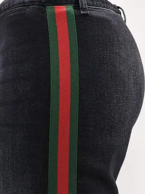 Gucci Nastro Web Denim Jeans - Black