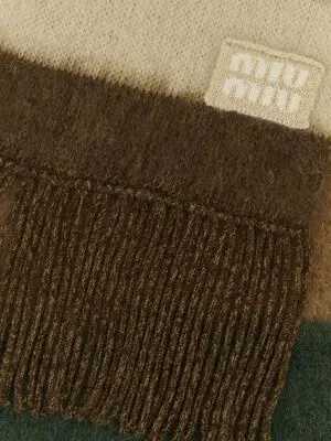 Miu Miu Mohair Wool Scarf With Fringes