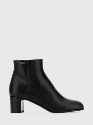 Prada Leather Ankle Boots - Black